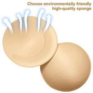 TopBine Round Yoga Bra pad Sports Bra Inserts Pads (C/D Beige)