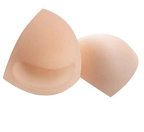 3 Pairs Triangle Shape Removable Sponge Bra pad Breathable Bra Push Up Bra Breast Insert Pads Breast Enhancers Shaper for Bikini Swimsuit Sports Bra Yoga Bra Beige