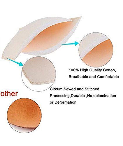 3 Pairs Triangle Shape Removable Sponge Bra pad Breathable Bra Push Up Bra Breast Insert Pads Breast Enhancers Shaper for Bikini Swimsuit Sports Bra Yoga Bra Beige