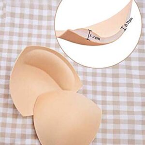 3 Pairs Triangle Shape Removable Sponge Bra pad Breathable Bra Push Up Bra Breast Insert Pads Breast Enhancers Shaper for Bikini Swimsuit Sports Bra Yoga Bra Beige