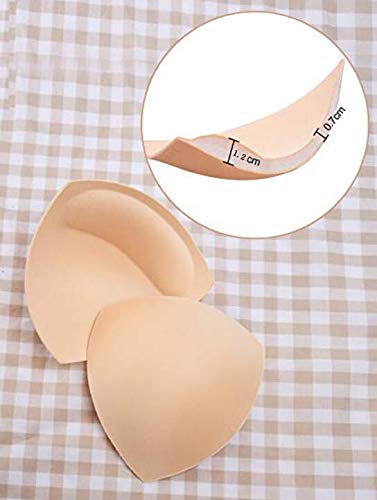 3 Pairs Triangle Shape Removable Sponge Bra pad Breathable Bra Push Up Bra Breast Insert Pads Breast Enhancers Shaper for Bikini Swimsuit Sports Bra Yoga Bra Beige