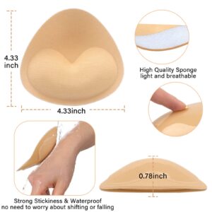 Nimiah Silicone Bra Inserts Breast Pads - 3 Pairs Waterproof Push-up Inserts for Women | Removable Breathable Sticky Bra Cups for Swimsuits Dresses Bikini Tops