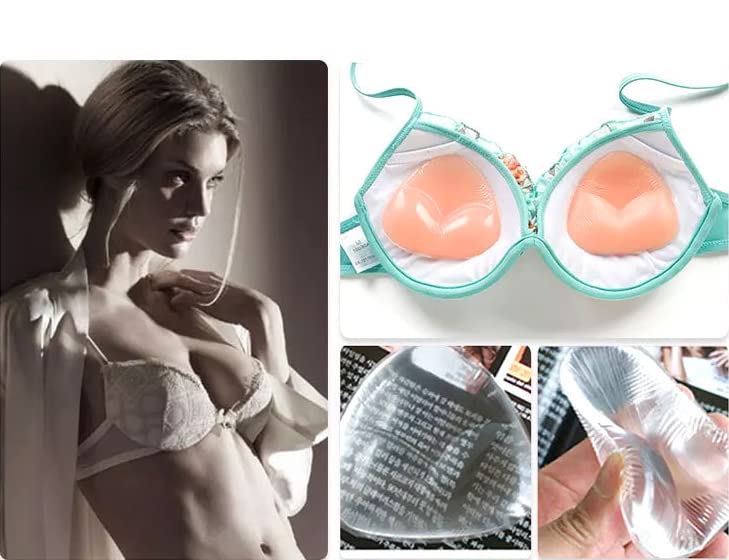 ericotry 1 Pair of Transparent Silicone Gel Bra Inserts for Underwear Swimsuits or Bikinis