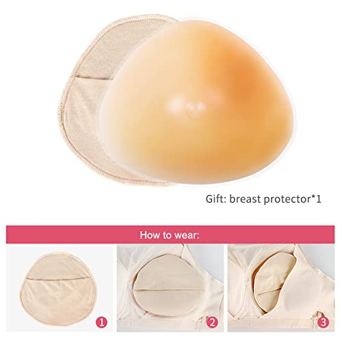 ONEFENG Triangle Silicone Breast Form Mastectomy Prosthesis Concave Bra Enhancer Inserts (1 Piece)