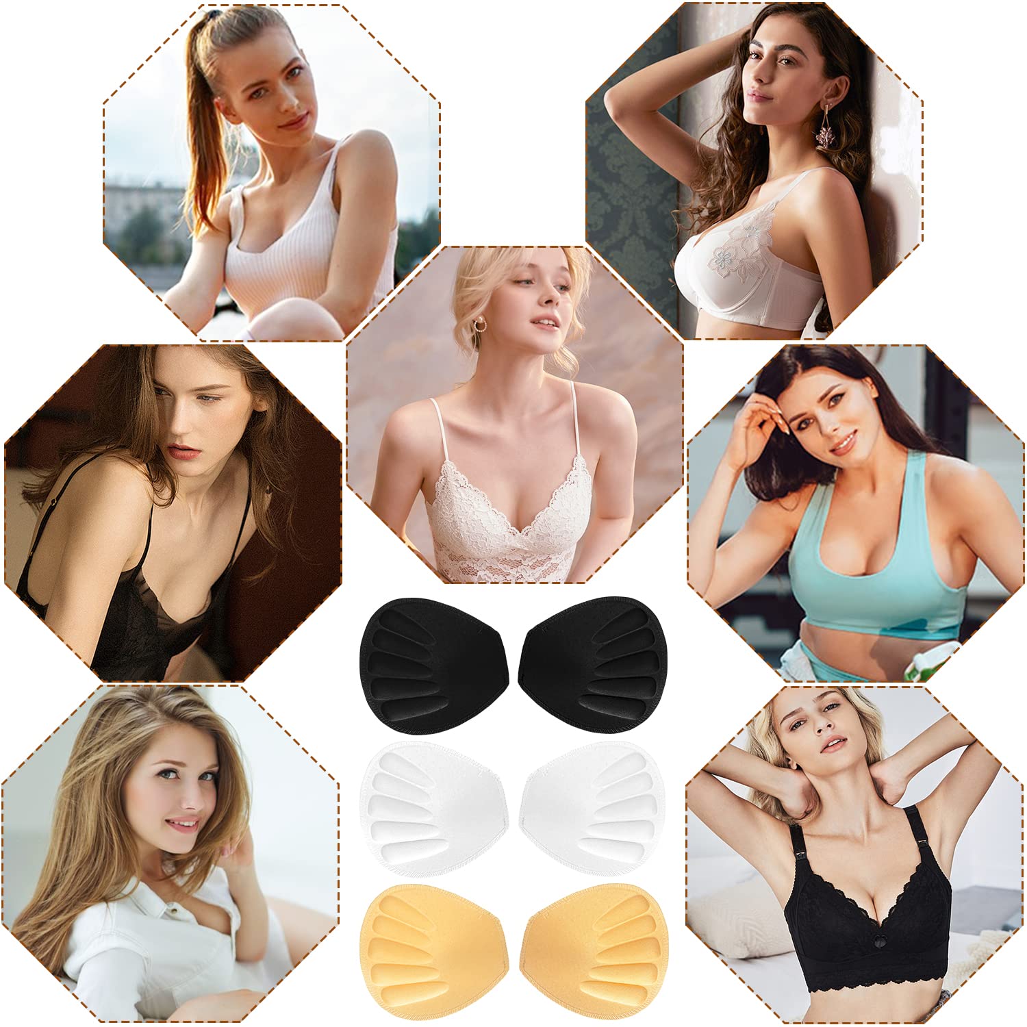 TopBine Bra Pads Inserts (3 color(2))