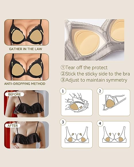 LELEBEAR Double Sided Sticky Bra, Boomba Bra Inserts, Self-Adhesive Bra Pads Inserts, Boomba Sticky Silicone Triangle Push Up (1pcs)