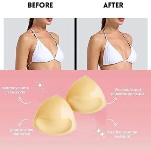 LELEBEAR Double Sided Sticky Bra, Boomba Bra Inserts, Self-Adhesive Bra Pads Inserts, Boomba Sticky Silicone Triangle Push Up (1pcs)