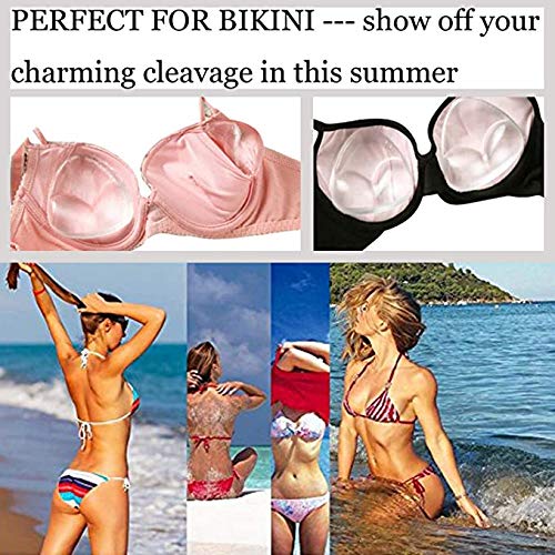 Silicone Bra Pad, Invisible Bikini Pad Insert Push-Up Swimsuit Underwear Chest Pad Water Proof & Quick Dry(Clear)