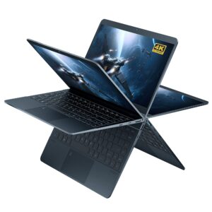 zwying laptop【ms 2019 office & win 11 pro】 14 inch 4k （3840 * 2160） all metal 2 in 1 360° convertible laptop with touchscreen 12th alder lake-n95 (up to3.4ghz) ddr5 12gb/512gb ssd tablet notebook pc