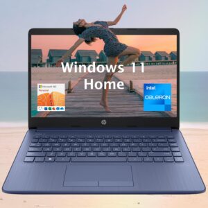 hp portable laptop (include 1 year microsoft 365), 14’’ hd display, 16gb ram, 64gb emmc, intel quad-core n4120, student and business, webcam, hdmi, wi-fi, rj-45, windows 11 home, grayish blue