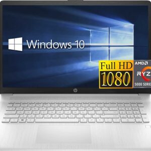 HP Newest 17.3" FHD Laptop, AMD Ryzen 5 5500U, 6-Core up to 4.0GHz, 32GB RAM, 2TB NVMe SSD, USB-C, Numeric Keypad, Fingerprint, HDMI, Webcam, WiFi, Win 10S or Win 11S, Bundle with JAWFOAL