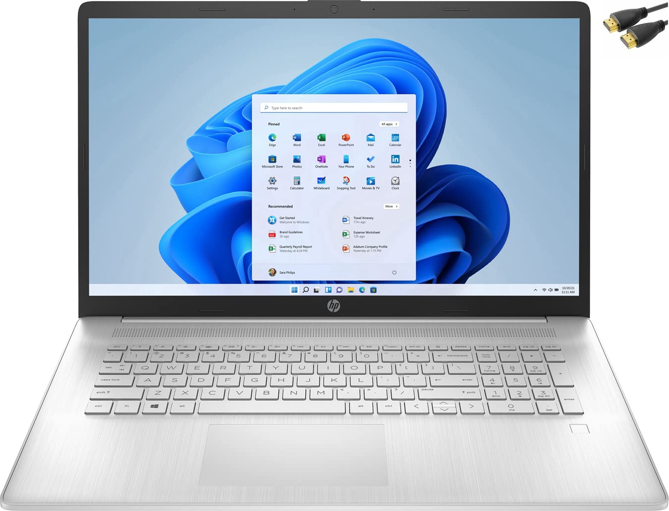 HP Newest 17.3" FHD Laptop, AMD Ryzen 5 5500U, 6-Core up to 4.0GHz, 32GB RAM, 2TB NVMe SSD, USB-C, Numeric Keypad, Fingerprint, HDMI, Webcam, WiFi, Win 10S or Win 11S, Bundle with JAWFOAL