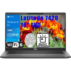 dell latitude 7420 14" fhd business laptop computer, intel core i5-1145g7 (beat i7-1065g7), 8gb lpddr4x ram, 256gb pcie ssd, wifi 6, bluetooth 5.1, backlit keyboard, fingerprint reader, windows 10 pro