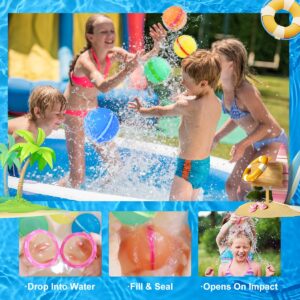 【12 Pack】Peekoal Reusable Water Balloons,12pcs Latex-Free Silicone Water Balloons,Water Bomb Refillable for Water Games Outdoor Summer Fun Party