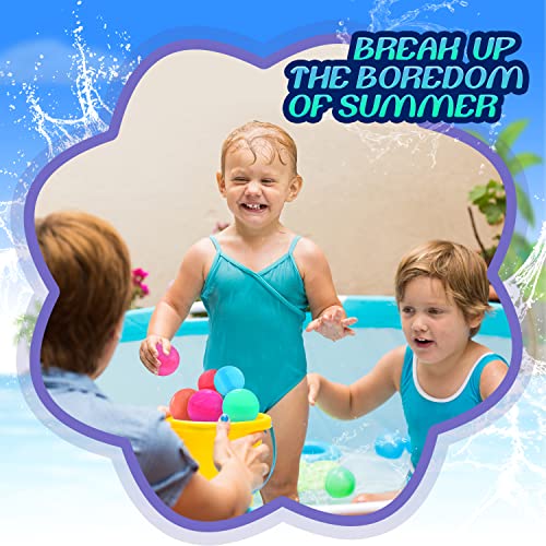 Reusable Water Balloons, Easy to Fill, Latex Free, Silicone, Colorful Balloons, Easy to Use and Clean, for Kids and Adults, Perfect for Birthday and Summer Parties (10 Pack)