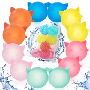 aifeiric reusable water bomb balloons, quick refillable water balloon for kids & adults,splash water ball for summer outdoor activities(12pack)