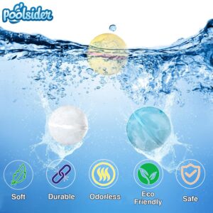 Reusable Water Balloons For Kids (8 Pack) | Refillable Water Balloons With Mesh Bag | Reusable Water Balls | Magnetic Water Balloons | Latex-Free Silicone Water Balloon | Poolsider Reusable Balloons