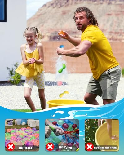 UCIDCI 15 Pcs Water Balloons Reusable Quick Fill - Self Sealing Silicone Water Ball for Kids with Mesh Bag, Summer Fun Water Toys for Outdoor Activities, Summer Party, Water Park, Family Game