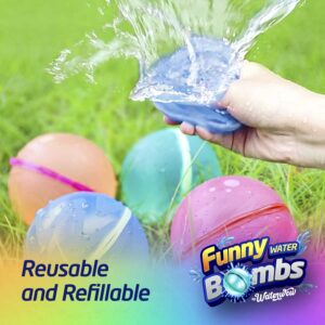 FUNNY Reusable Water Balloons, 24 Pcs, Refillable Water Balloons, Magnetic Water Balloon, Interactive Summer Toys