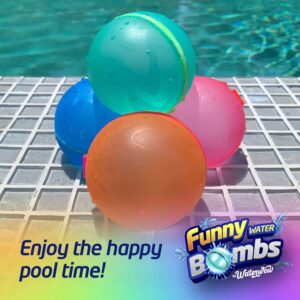 FUNNY Reusable Water Balloons, 24 Pcs, Refillable Water Balloons, Magnetic Water Balloon, Interactive Summer Toys