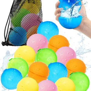 SOPPYCID Reusable Magnetic Water Balloons 15 Pcs, Water Bomb Self-sealing Quick Fill, Summer Outdoor Water Toys for Girls Boys Ages 3+, Outdoor Activities Water Fights, Summer Party, Beach Toys