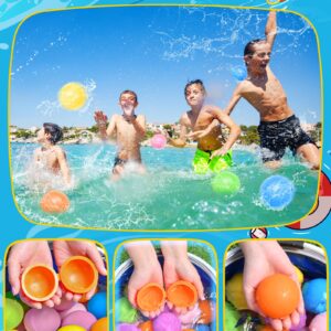 SOPPYCID Reusable Magnetic Water Balloons 15 Pcs, Water Bomb Self-sealing Quick Fill, Summer Outdoor Water Toys for Girls Boys Ages 3+, Outdoor Activities Water Fights, Summer Party, Beach Toys