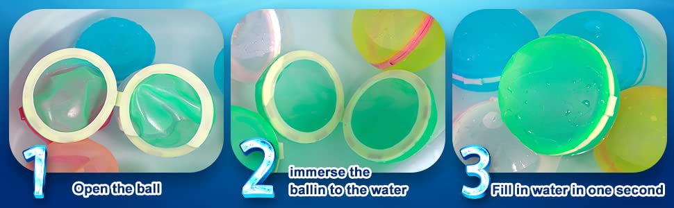 Reusable Water Balloons for Kids 24 Magnetic Water Balloons Quick Fill Fillable Self Sealing Water Pool Kids Outdoor Toys Summer Back Yard Fun Silicon (24 Pack)