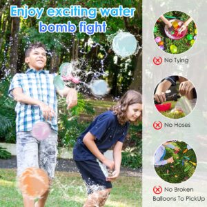 ZWOOS Reusable Water Balloons, Fast Refillable Water Bombs with Mesh Bag, for Kids and Adults, for Summer Outdoor Water Game Party (Pack of 18)