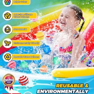 SOPPYCID 20PCS Reusable Water Balloons, Pool Beach Toys for Kids, Summer Fun Outdoor Water Toys Games for Kids Adults Outside Play, Backyard Swimming Pool Party Supplies