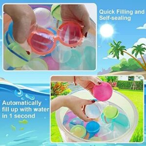 ARSHY 6 PCs Reusable Magnetic Hot Water Balloons, Refillable Aqua Bomb Splash Balls Self Sealing Quick Fill, Silicone Outdoor Toys for Kids, Adults outside Games Summer Fun Party Pool Fight