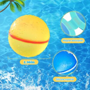 ARSHY 6 PCs Reusable Magnetic Hot Water Balloons, Refillable Aqua Bomb Splash Balls Self Sealing Quick Fill, Silicone Outdoor Toys for Kids, Adults outside Games Summer Fun Party Pool Fight