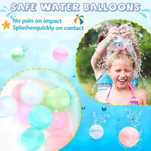 LILINMZ 6 Pcs Reusable Water Balloons for kids, Quick Refillable Water Balloons for Summer Fun Birthday Party Supplies, Kids and Adults Pool Beach Bath Toys