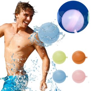 Grebest Reusable Water Balloons,Summer Outdoor Pool Beach Water Fighting Ball Games Toy-Self-Sealing Quick Fill Water Bombs Balls for Kids Adults Pink C 2.36