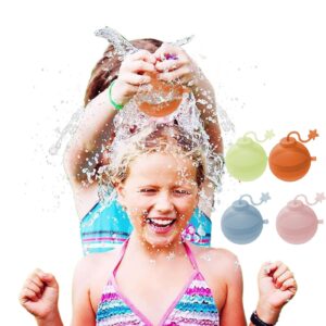 Grebest Reusable Water Balloons,Summer Outdoor Pool Beach Water Fighting Ball Games Toy-Self-Sealing Quick Fill Water Bombs Balls for Kids Adults Pink C 2.36