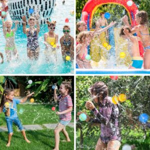 Reusable Water Ballons for Kids Magnetic, 8 Pcs Refillable Water Balloons Silicone Water Bomb Balls for Kids Adults Outdoor Activities Swimming Pool Party Supplies