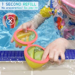 Reusable Water Ballons for Kids Magnetic, 8 Pcs Refillable Water Balloons Silicone Water Bomb Balls for Kids Adults Outdoor Activities Swimming Pool Party Supplies