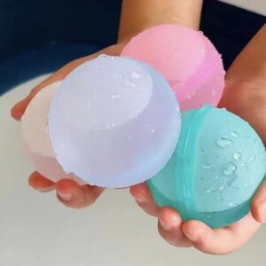 12-Pack Multicolor KODA Reusable Water Balloons: Refillable Summer Water Toys Quick Fill Self-Sealing Soft Silicone Ballons for Water Fights & Bunch of Balloon Water Games Outside for Kids Ages 3-12!