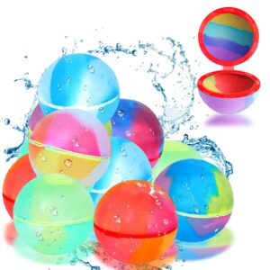 magnetic water bomb balloons for kids adults, reusable latex-free silicone easy quick fill ball, self-sealing pool beach outdoor activities games toy summer fun splash party supplies (12 pcs)