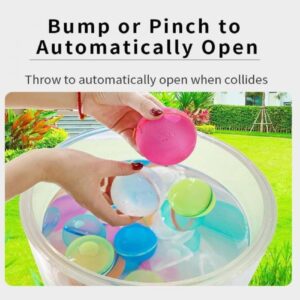 [10 in 1] Magnetic Reusable Water Balloons, Quick Fill Self Sealing Waterfall Water Balls for Kids, Water Bomb Splash Balls for Swimming, 2 Pink 2 Blue 2 Green 2 Yallow 2 Orange