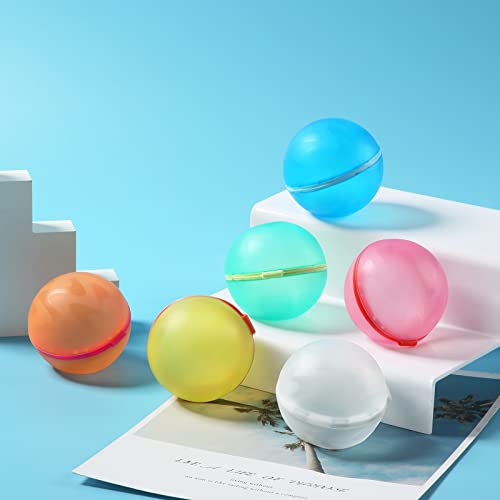 Reusable Water Balloons,Multicolor Water Balls,Quick Fill Self Sealing Water Bombs Balloons,Yard Games,Water Fight Waterfall Ball Toys (6 PCS)