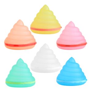 reusable water balloons quick fill,self sealing waterfall water balls for kids,water bomb splash balls for swimming pool,rapid filling easy tying water balloon (poop/6pcs)