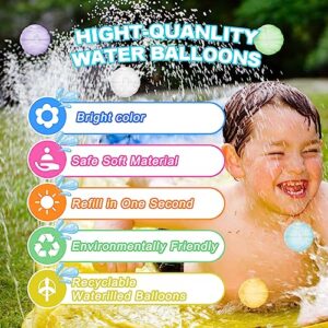 16Pcs Reusable Water Balloons, water balloons quick fill, Silicone Water Toys for Water Games Outside Summer Fun Party, Self Sealing Magnetic water balloons, Silicone Water Bombs with Mesh Bag.