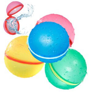 soppycid tonoviviy tonoviviy water bomb balloons reusable, self-cleaning refillable water balloons for kids and adults(4pcs)