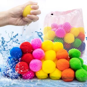 auksay 50 water soaker balls reusable water balloons splash balls pool water toys outdoor toys for kids and adults toys pool party favors kids water toys summer fun activities yard games summer gifts