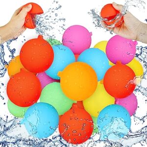 vatos 24pcs reusable water balloons pool beach water toys for boys and girls outdoor water bomb balls bath games party favors birthday gifts for kids 3 4 5 6 7 8 9 10 11 12 year old outside toy