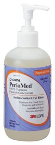 3m espe 12105f periomed 0.63% stannous fluoride oral rinse concentrate refill, tropical fruit flavor, 10 oz. bottle with pump