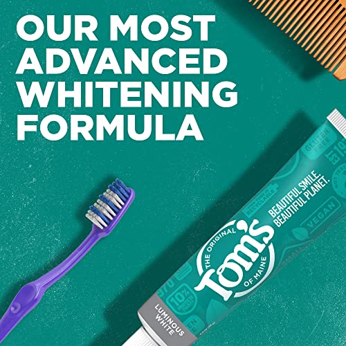 Tom's of Maine Natural Luminous White Toothpaste with Fluoride, Clean Mint, 4.7 oz. (Packaging May Vary)