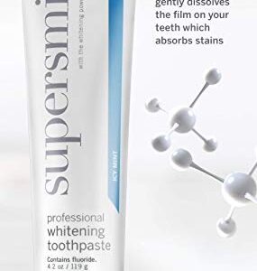 Supersmile Professional Teeth Whitening Toothpaste with Fluoride - Clinically Proven to Remove Stains & Whiten Teeth Up to 6 Shades - Enamel Strengthening - No Sensitivity (Icy Mint, 4.2 Oz)