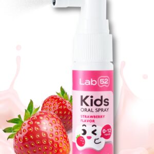 LAB52 Kids Oral Spray, Toddler Toothpaste Helper for Cavity Repair and Fresh Breath, Children Anticavity with Fluoride Free for Newborn to Preschoolers, Xylitol Strawberry Flavor