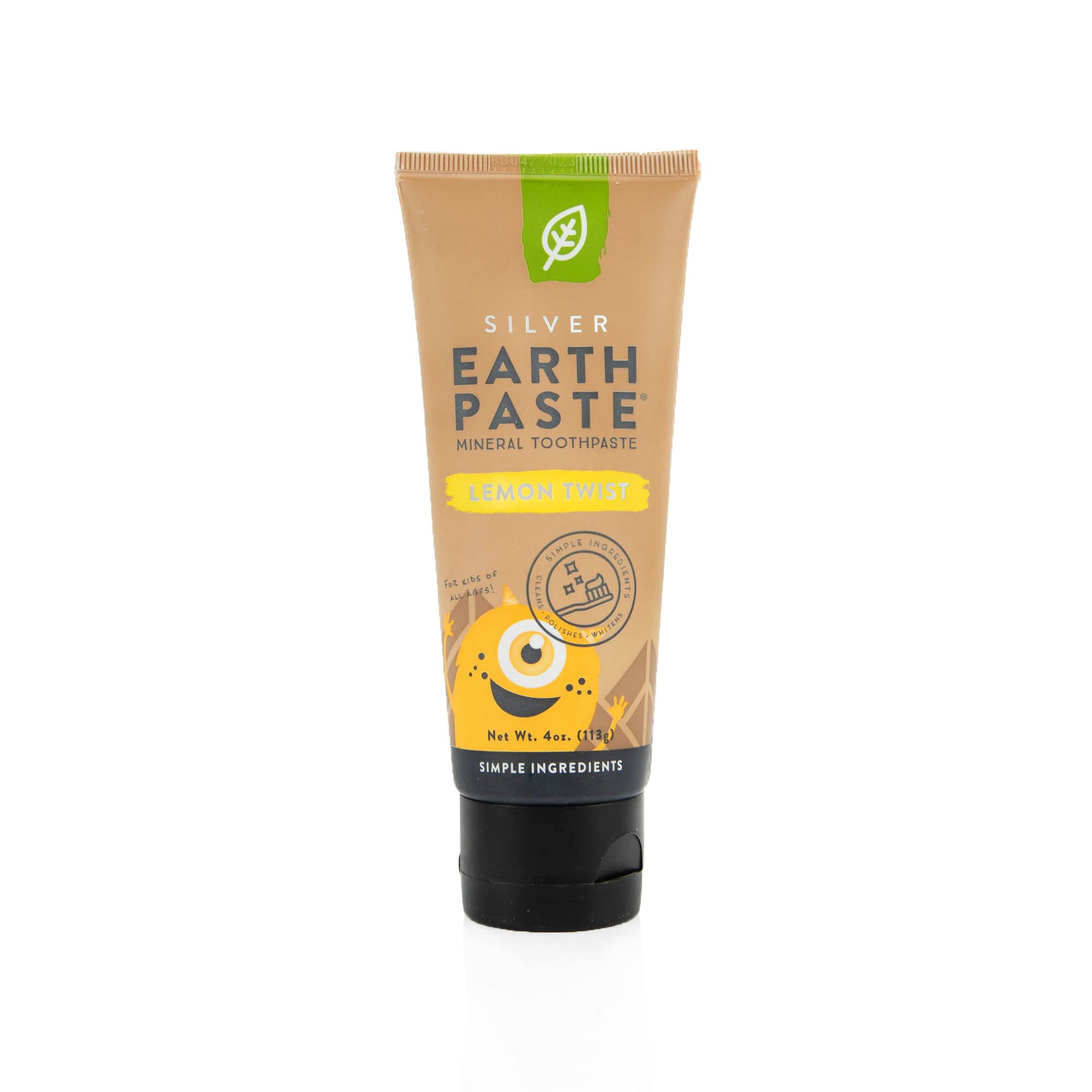 Redmond Earthpaste with Silver - Natural Non-Fluoride Toothpaste, 4 Ounce Tube (Lemon Twist)